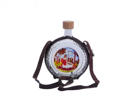 Plosca din sticla - Romania - artizanat-cadouri.ro