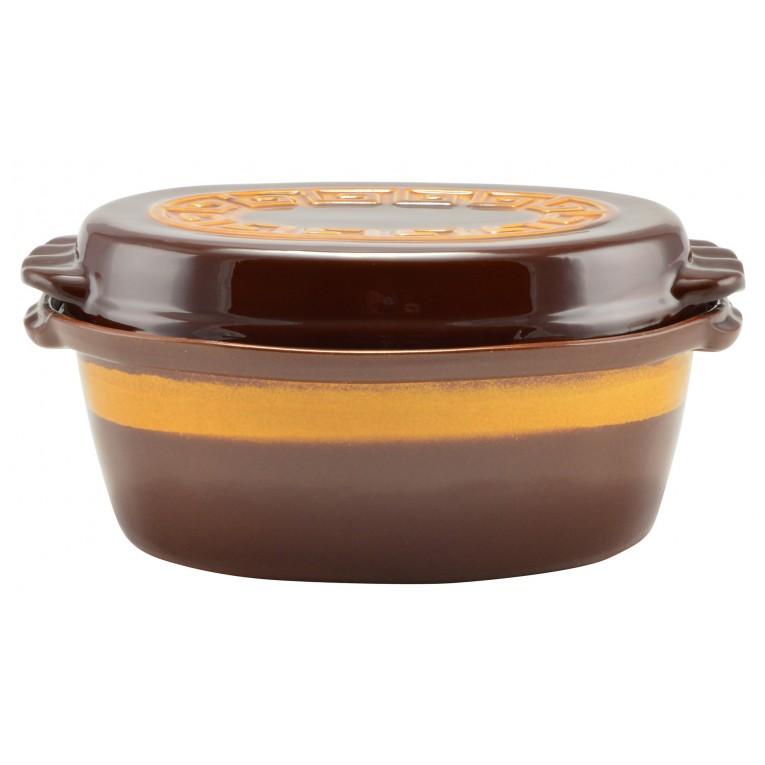 Vas lut oval mediu glazurat 4.5 L - artizanat-cadouri.ro