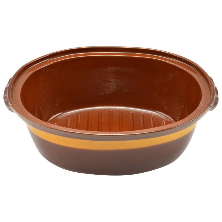 Vas lut oval mediu glazurat 4.5 L - artizanat-cadouri.ro