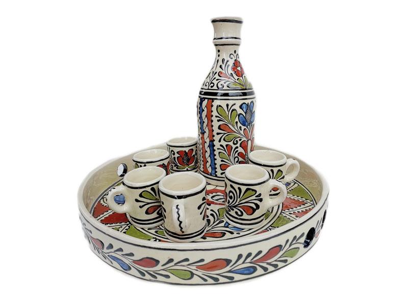 Set pahare de tuica cu tavita - artizanat-cadouri.ro