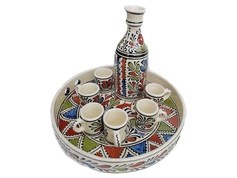 Set pahare de tuica cu tavita - artizanat-cadouri.ro