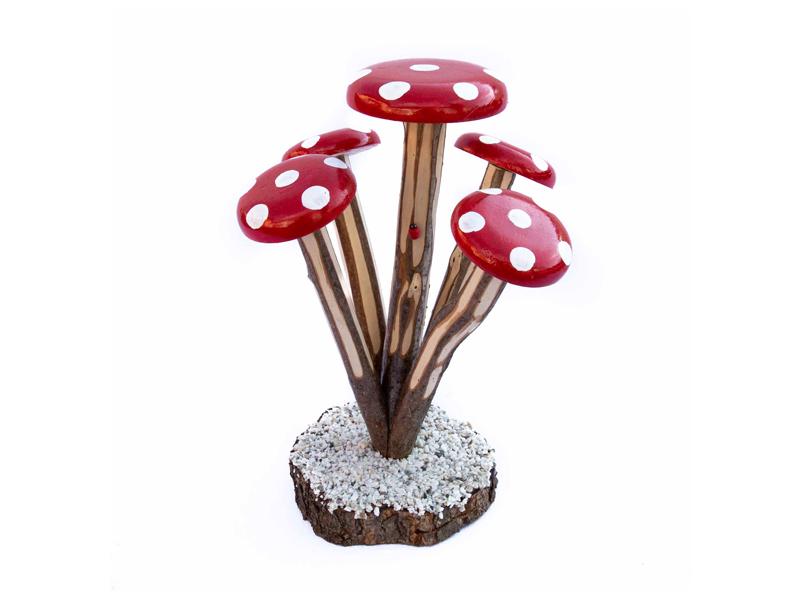 Ciuperca decor pentru gradina din lemn - artizanat-cadouri.ro